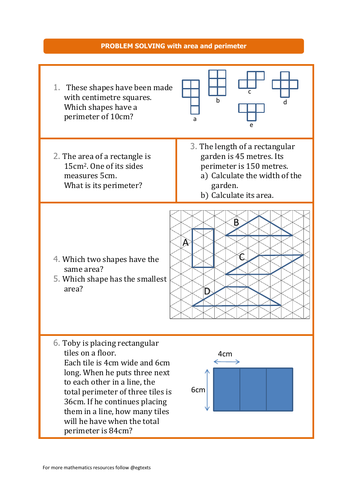 Perimeter and Area Year 6 Block 5 Week 8 | Teaching Resources