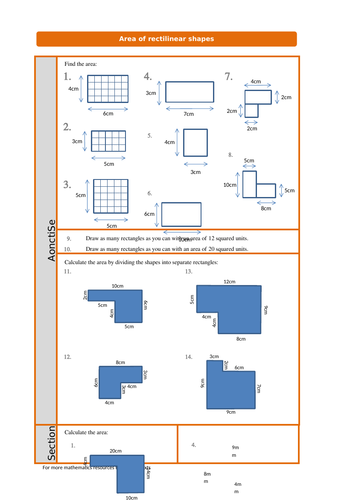 Perimeter and Area Year 6 Block 5 Week 8 | Teaching Resources