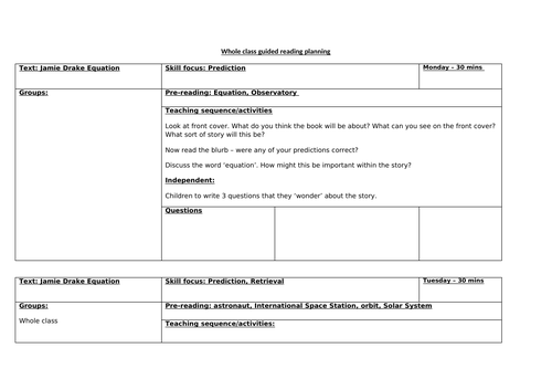 The Jamie Drake Equation - Guided Reading planning & resources ...