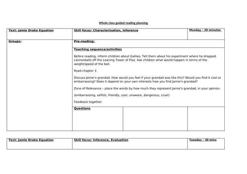 The Jamie Drake Equation - Guided Reading planning & resources ...