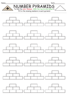 NUMBER PYRAMIDS (3 rows) - ADDITION and SUBTRACTION required - 36 ...