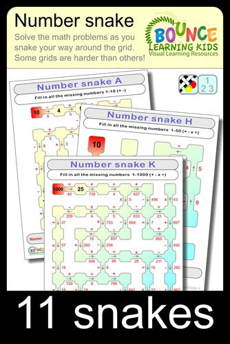 Number snake distance learning worksheets | Teaching Resources