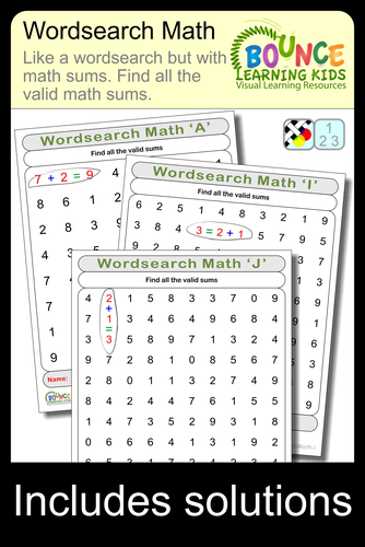 Wordsearch maths distance learning worksheets | Teaching Resources