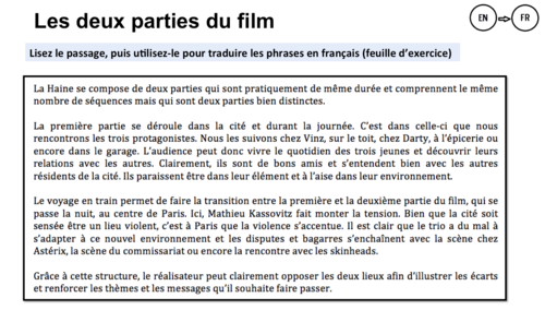 La Haine- Movie Study/ Etude du film- Les Techniques- A Level French ...