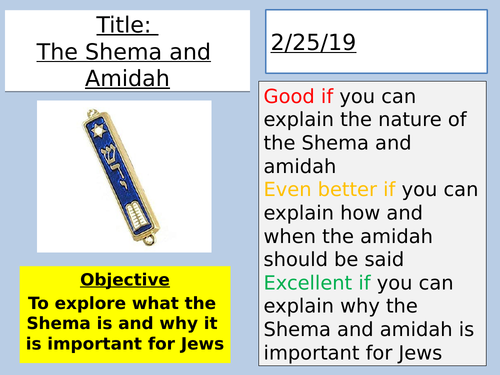 The Shema and Amidah Judaism Practices GCSE | Teaching Resources