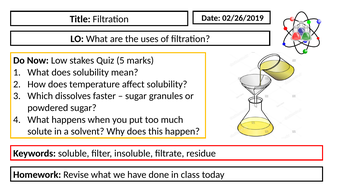 KS3 Chemistry - Filtration | Teaching Resources