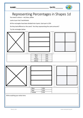 Representing Percentages in Shapes Pack | Teaching Resources