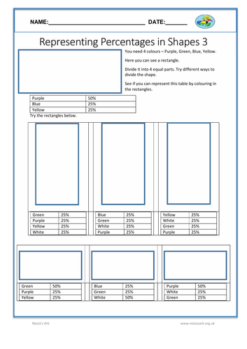 Representing Percentages in Shapes Pack | Teaching Resources