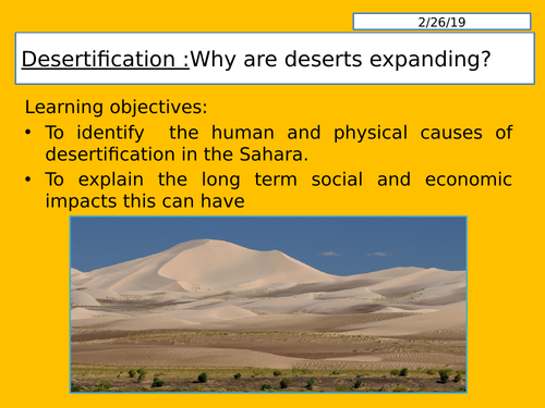 Outstanding Lesson on Desertification & Land Degradation - Sahara & Sahel | Teaching Resources