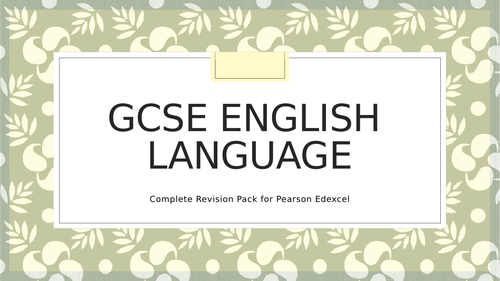 Complete revision pack for GCSE English Language - Edexcel | Teaching ...
