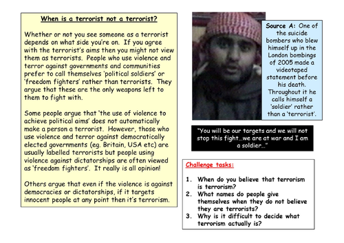 Terrorism | Teaching Resources