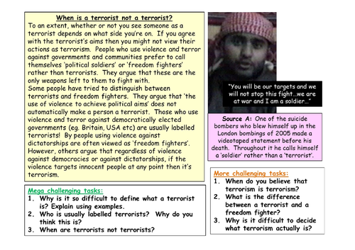 Terrorism | Teaching Resources