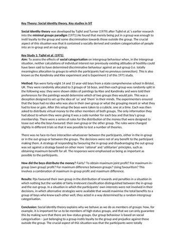 IB Psychology Sociocultural Approach - Social Identity Theory ...