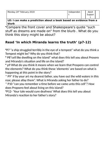 The Tempest - Guided Reading - William Shakespeare - Marcia Williams ...