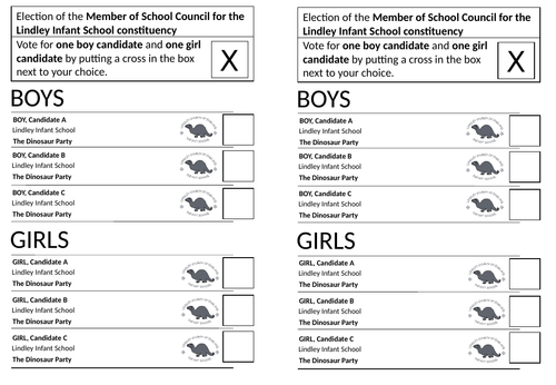 Editable School Council Voting Form. | Teaching Resources