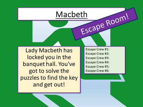 Macbeth Escape Room | Teaching Resources