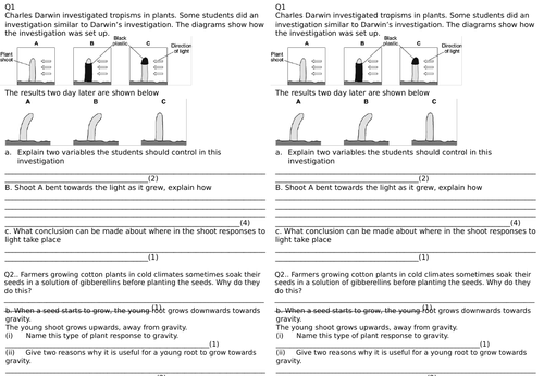 AQA GCSE Plant Hormones and their uses | Teaching Resources