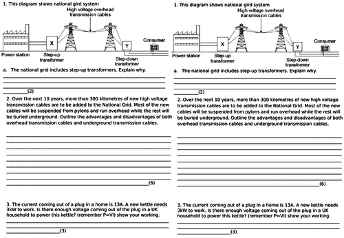 AQA GCSE National Grid - cables and AC/DC | Teaching Resources