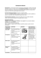 Development Indicators | Teaching Resources