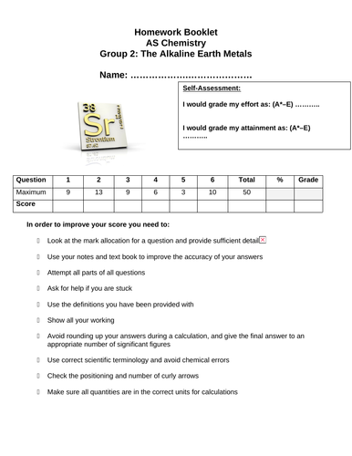 AQA AS Level Unit 2 Section 2 Group 2 elements alkaline earth metals ...