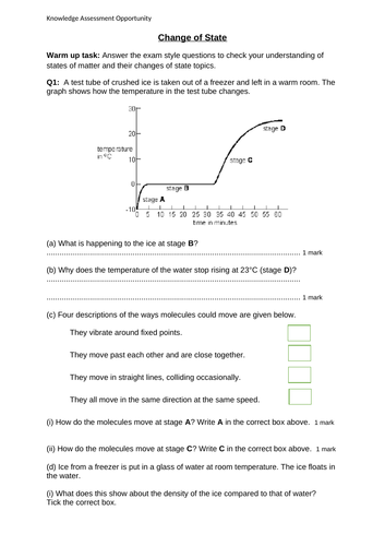 Changes in state of matter | Teaching Resources
