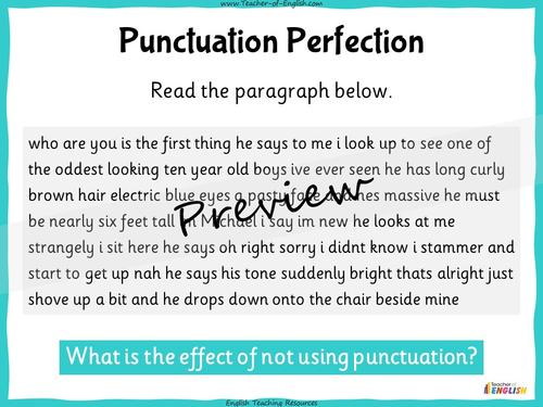 Punctuation Perfection | Teaching Resources
