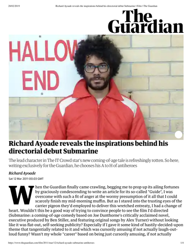 SUBMARINE RICHARD AYOADE WJEC / EDUQAS GCSE FILM STUDIES | Teaching ... SUBMARINE RICHARD AYOADE WJEC / EDUQAS GCSE FILM STUDIES | Teaching ...