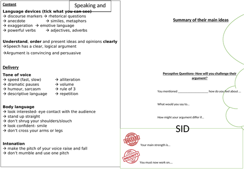 AQA Speaking and Listening Feedback Sheet | Teaching Resources AQA Speaking and Listening Feedback Sheet | Teaching Resources