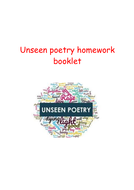 Unseen poetry homework booklet | Teaching Resources