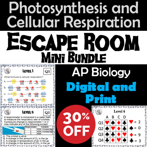 Photosynthesis and Cellular Respiration Activity: AP Biology Escape ...