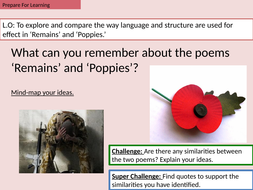 AQA Power & Conflict Poetry - Comparing the poems 'Poppies' and ...