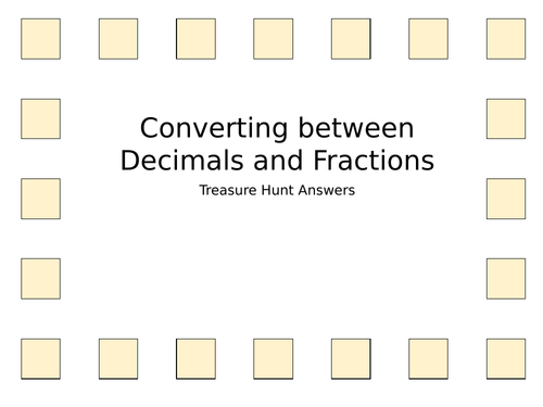 Converting between Decimals and Fractions (Treasure Hunt) | Teaching ...