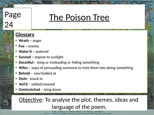 A Poison Tree GCSE Edexcel Conflict Poetry Anthology | Teaching Resources