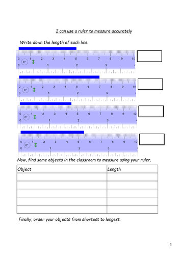 Year 3 Length Measuring Objects in cm and Counting in Tenths | Teaching ...
