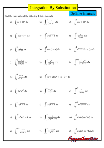 Integration By Substitution - 0ver 100 Questions with Answers ...