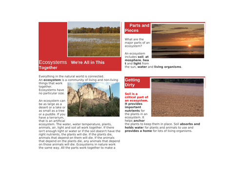 Ecosystems lesson Activate 1 Year 7 KS3 Suitable for non-specialist ...
