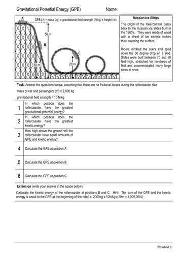 Gravitational Potential Energy | Teaching Resources