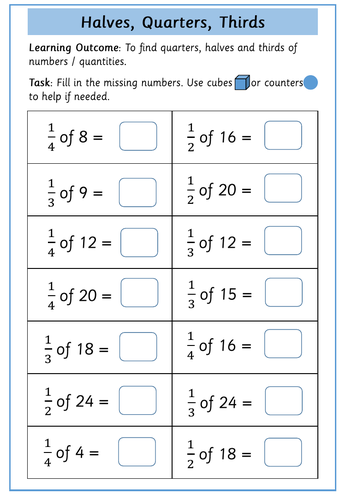 Fractions - Year 2 | Teaching Resources