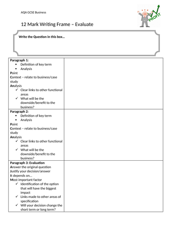 AQA GCSE Business (9-1) Exam Technique Support Sheets | Teaching Resources AQA GCSE Business (9-1) Exam Technique Support Sheets | Teaching Resources