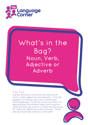 Noun Verb Adjective - What's in the Bag? | Teaching Resources