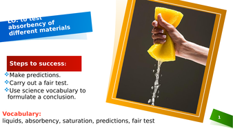 Testing absorbency of materials Year 5 properties of materials ...