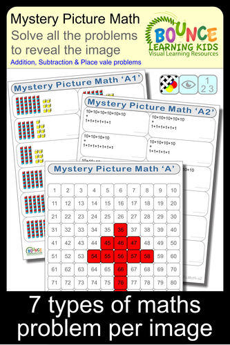 Mystery Picture Maths A: solve the maths problems to reveal the image ...