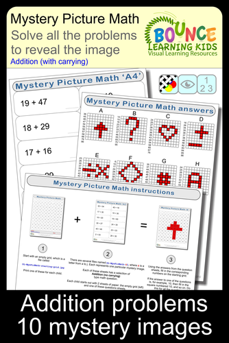 Mystery Picture Maths with subtraction (harder - with carrying ...
