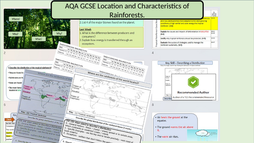 GCSE AQA 9-1 Distribution and Characteristics of Tropical Rainforests ...