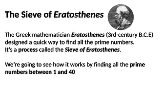 PRIME NUMBERS - Sieve of Eratosthenes | Teaching Resources