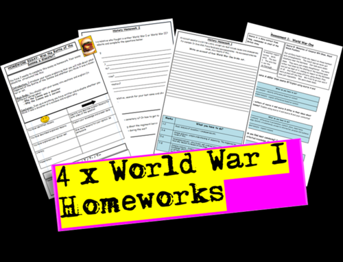 World War I Homeworks | Teaching Resources