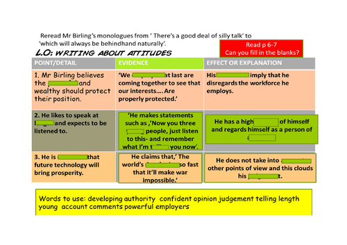 An INSPECTOR CALLS-PLOT | Teaching Resources