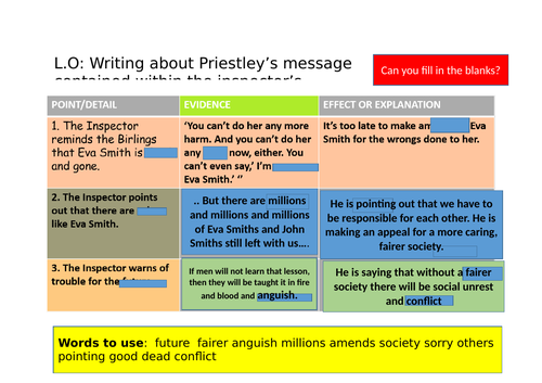 An INSPECTOR CALLS-PLOT | Teaching Resources