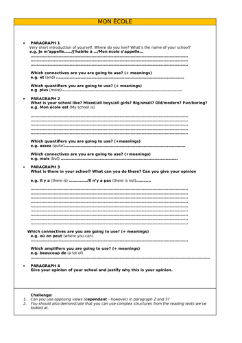 French 5 Lessons on School | Teaching Resources