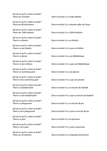 French 5 Lessons on School | Teaching Resources